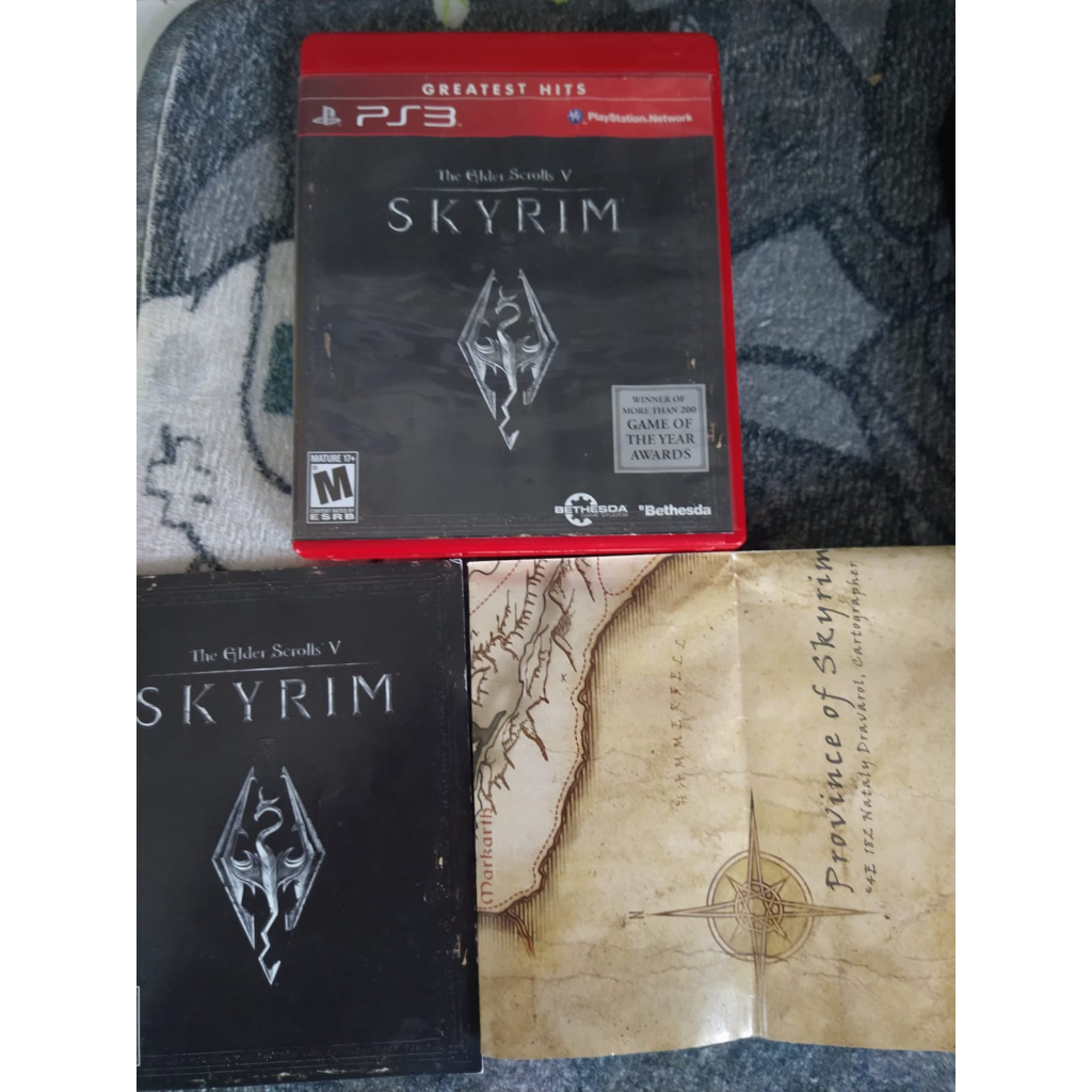 The Elder Scrolls Skyrim PS3 completo com mapa mídia física original | Shopee Brasil
