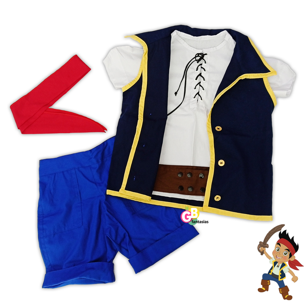 FANTASIA JAKE PIRATA INFANTIL/JUVENIL (1 a 14 ANOS) | Shopee Brasil
