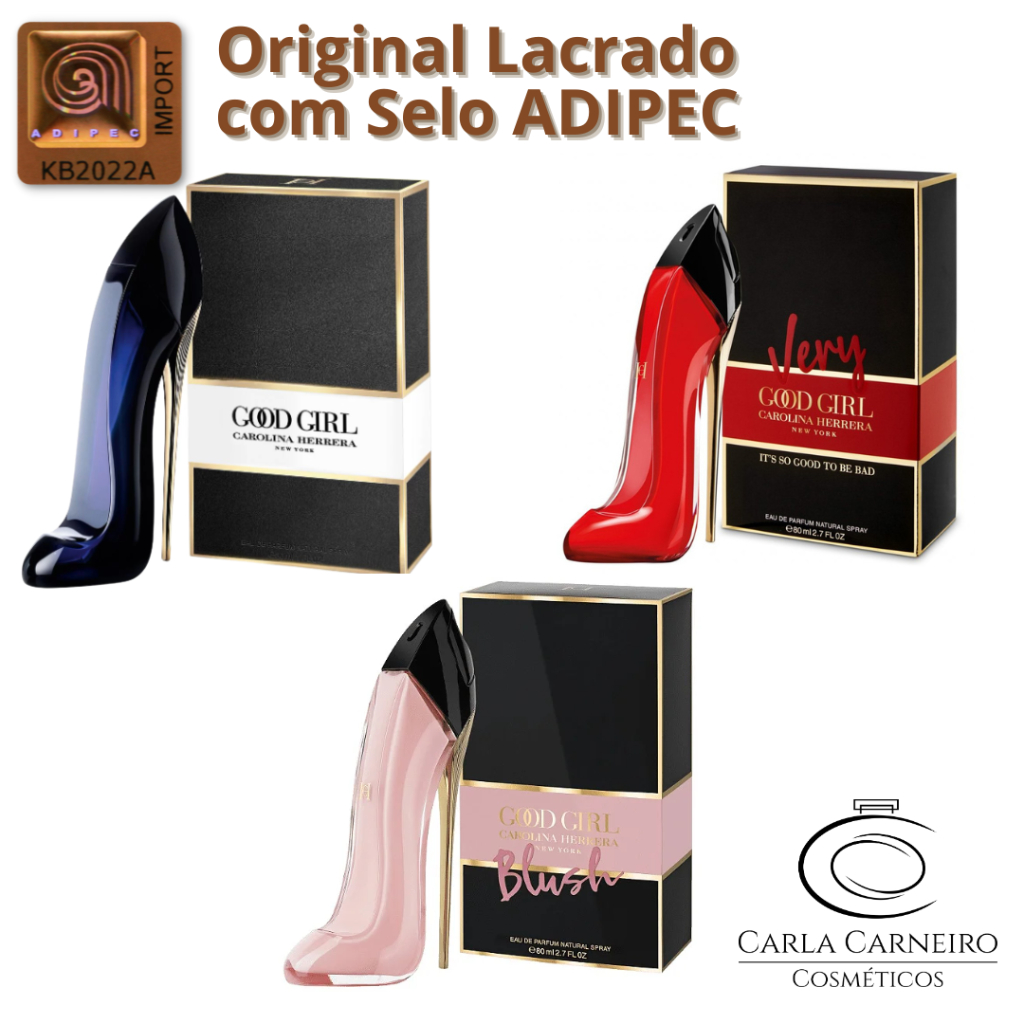 Perfume Good Girl (Blush / Very / Tradicional) Original com Selo ADIPEC ...