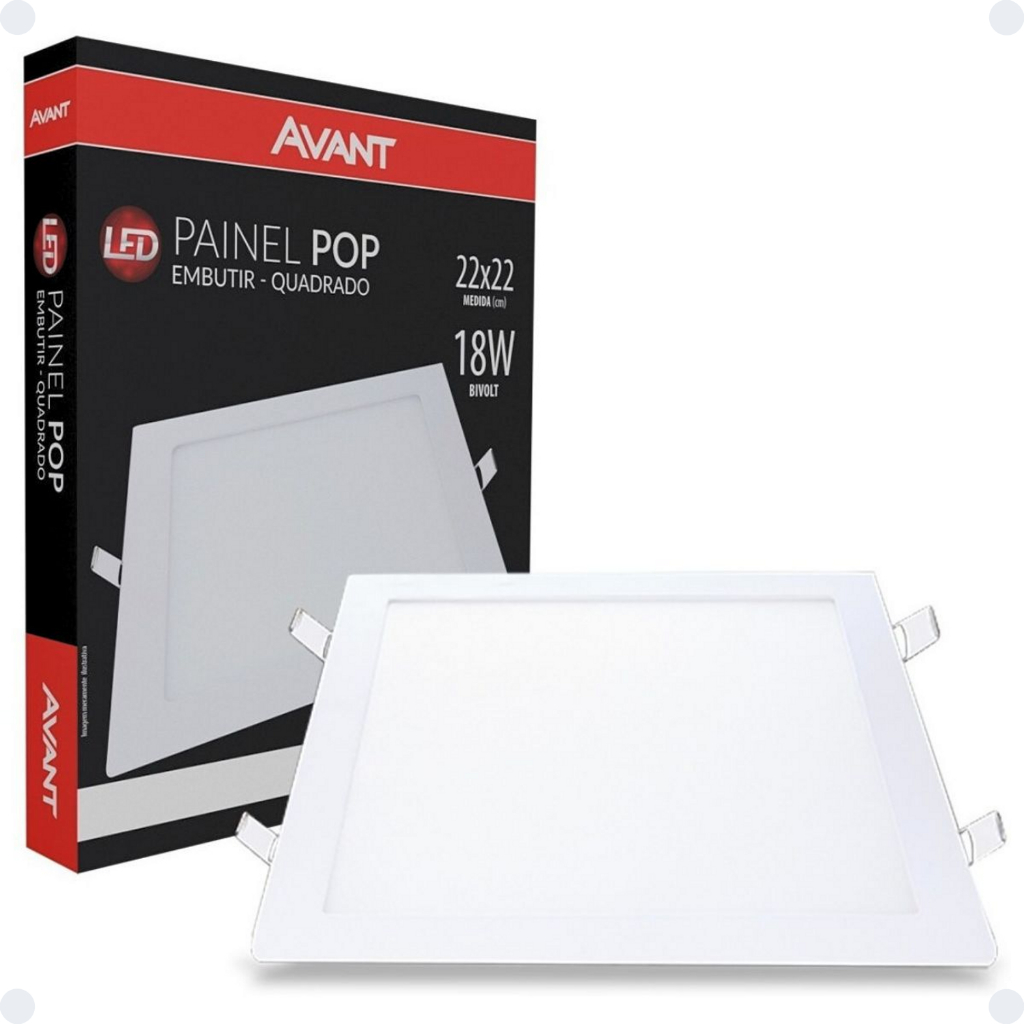 Plafon Painel Led Embutir Quadrado 18w Branco Alumínio Bivolt | Shopee Brasil