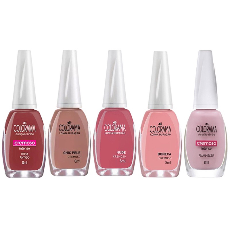 Kit 5 Esmalte Colorama Tons de Nude ( Rosa Antigo , Chic Bege , Rosa ...