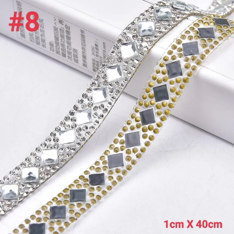 #08 Adesivo de Roupa Aplique Termocolante Fita Strass | Shopee Brasil