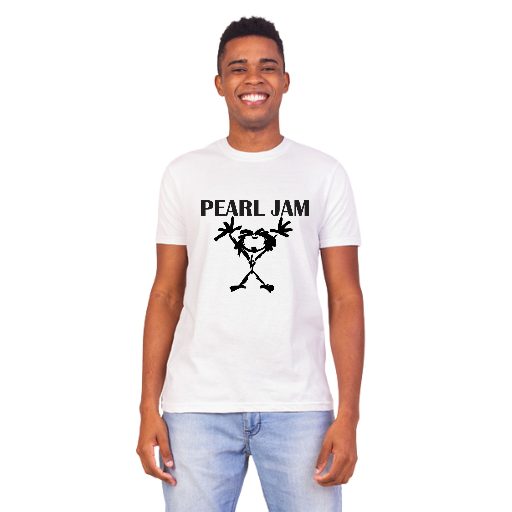 Camisa branca Banda Pear Jam Rock. | Shopee Brasil