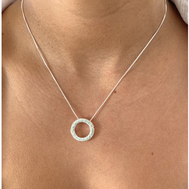 Colar Pandora Corrente Pingente Redondo Vazado Folheado a Prata 925 ...