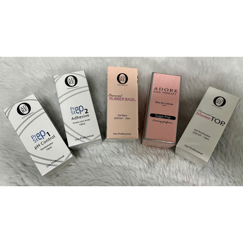 kit adore preparadores paso 1, 2, base, óleo e top coat | Shopee Brasil