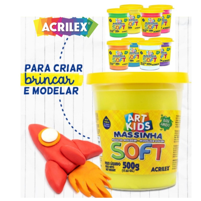 MASSA DE MODELAR 500G SOFT CORES ACRILEX | Shopee Brasil