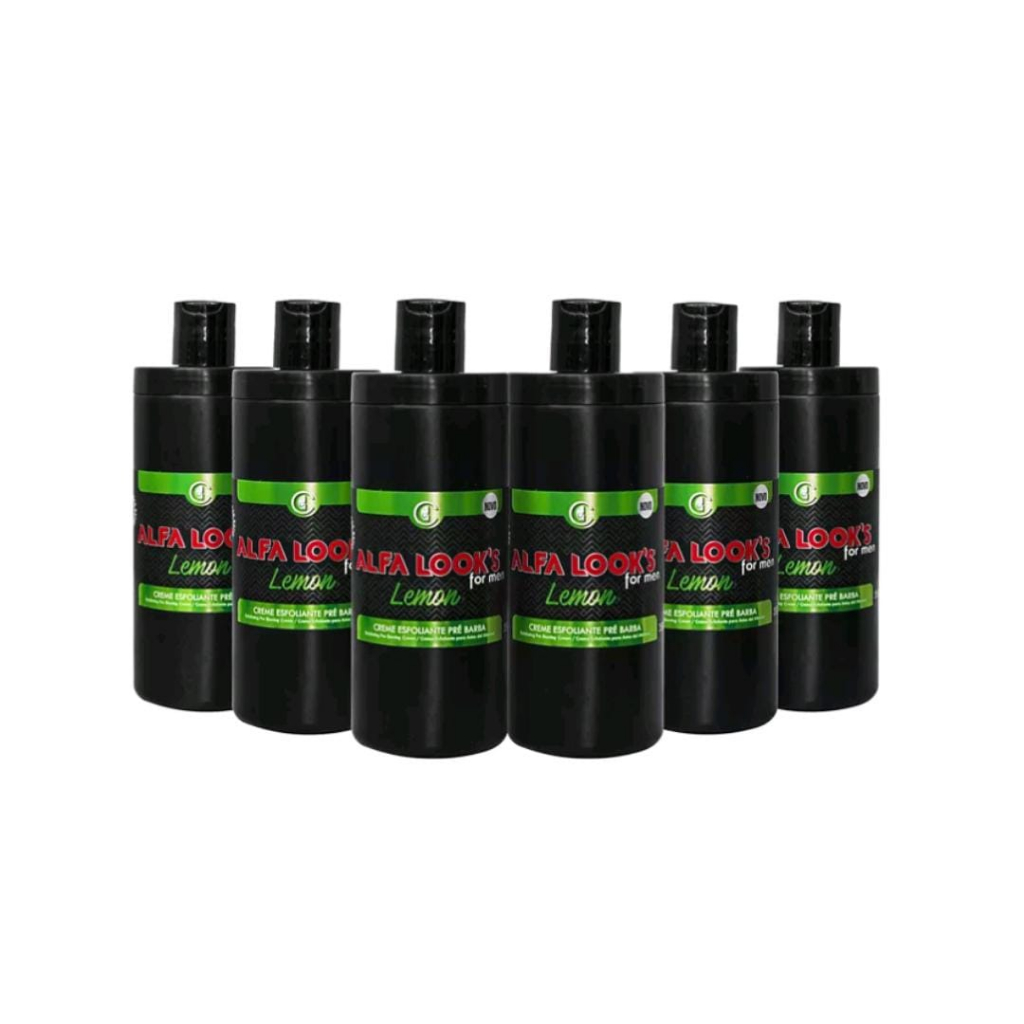 kit com6 Creme Pré Barba Alfa Look's lemon For Men | Shopee Brasil