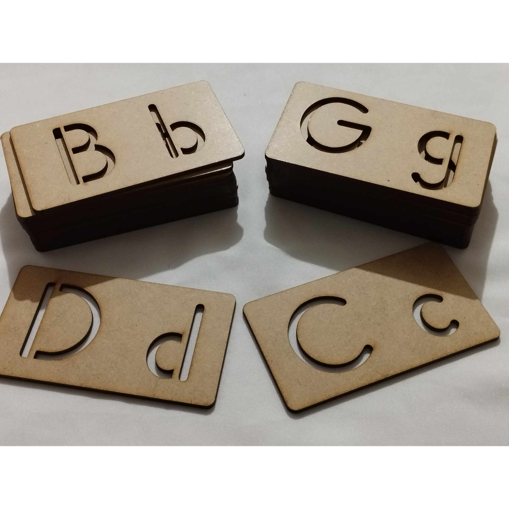 Letras Vazadas alfabeto A Ao Z Brinquedo Educativo Madeira Motricidade ...