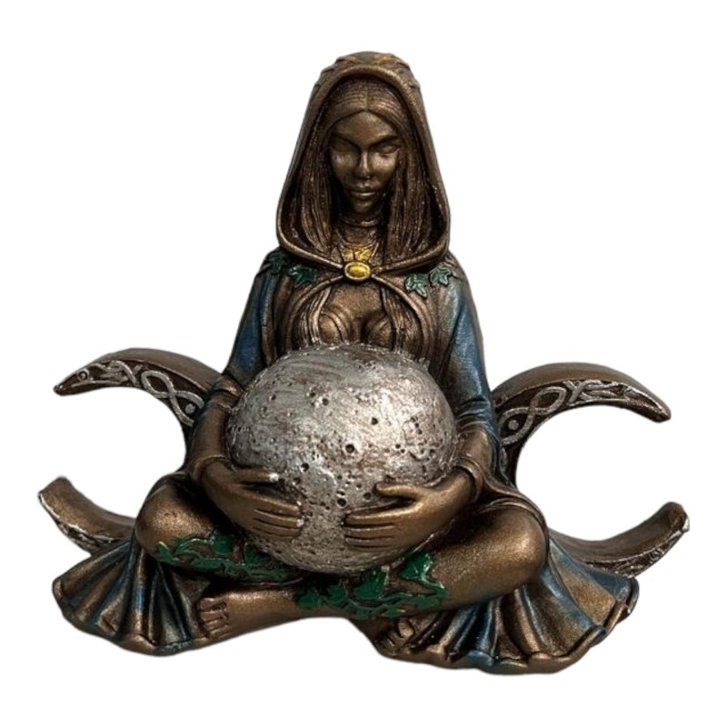 Escultura Deusa Wicca Triluna Lua Tríplice em Resina 15cm | Shopee Brasil