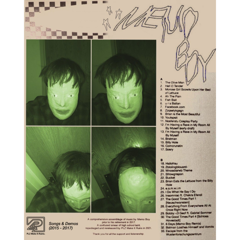 Poster Memo Boy 30x30cm Tamanho Grande Capa de Álbum Songs & Demos 2015 ...