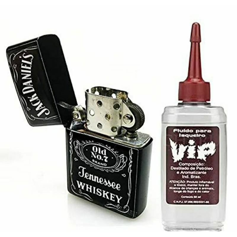 KIT ZIPPO RESINADO MODELO ANTIGO JACK DANIELS + FLUIDO VIP 60ML+6PEDRAS ...