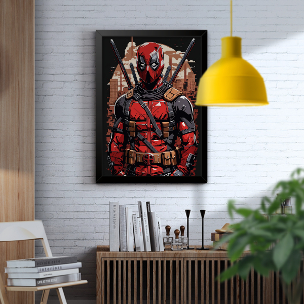 Quadro Deadpool decoração Moldura Casa estilo | Shopee Brasil
