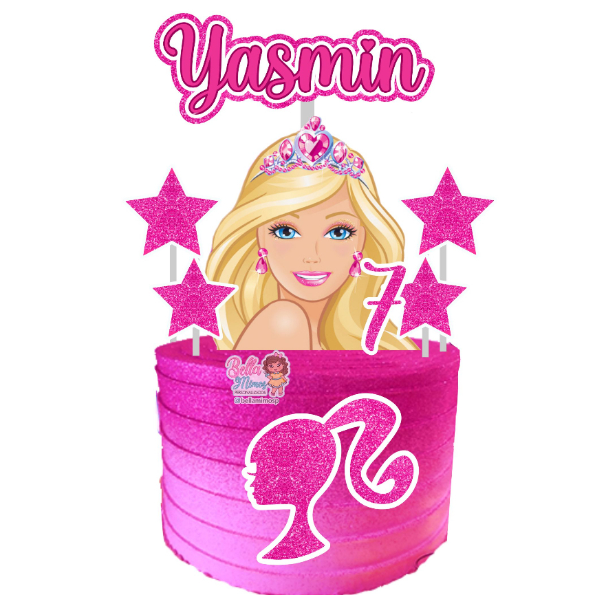 Topo topper de Bolo Barbie | Shopee Brasil