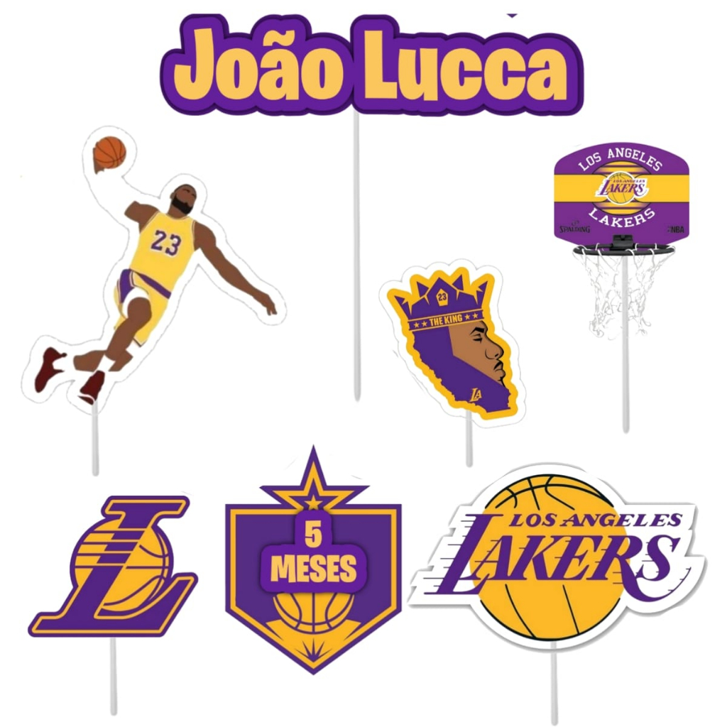 Topo Topper Decoração De Bolo Enfeite Basquete Times NBA | Shopee Brasil