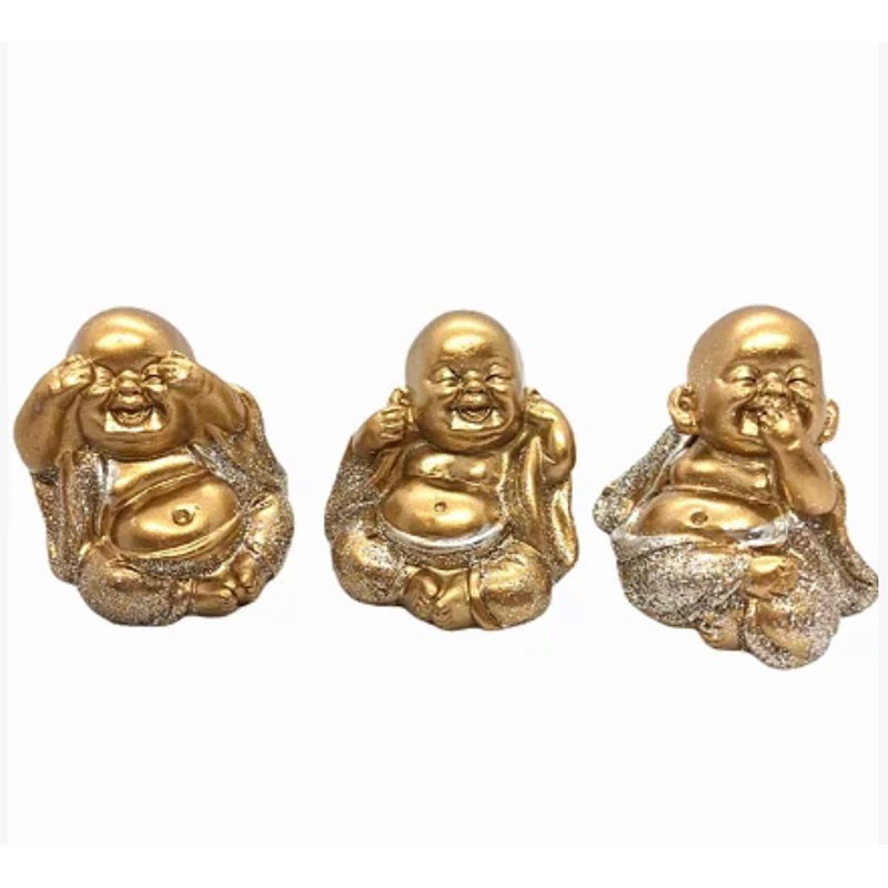Mini Trio Buda Bebe Monge Baby Dourado | Shopee Brasil