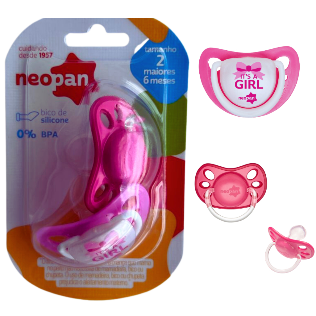 Kit 2 Chupeta Neopan Ortodontico Femino 6m+ 4032 | Shopee Brasil
