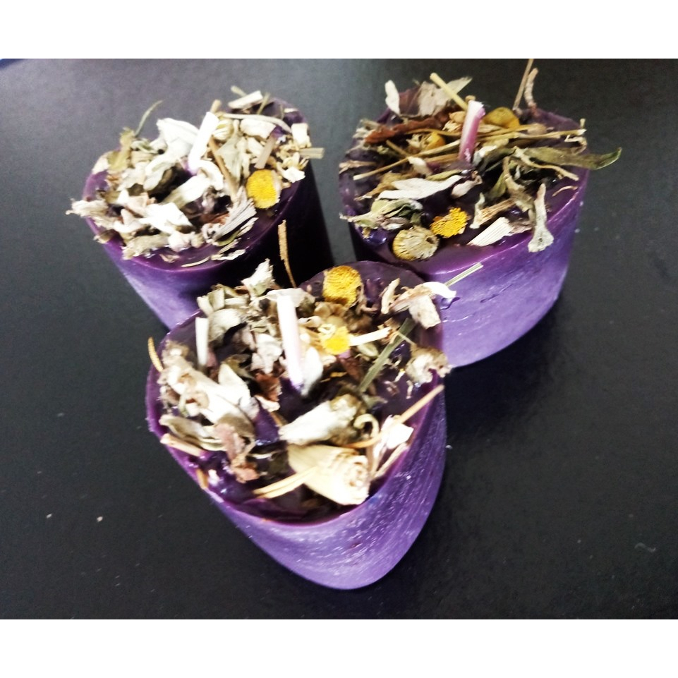 Vela Artesanal com Ervas Aromáticas em Coração Mini Ritual Wicca Bruxa ...