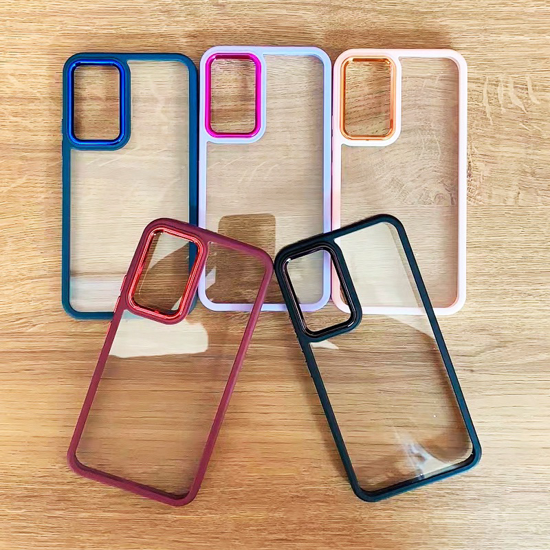 Capa Capinha Acrílico Com Borda colorida Galvanizada Para Samsung A14 A34 A54 Apronta entrega ...