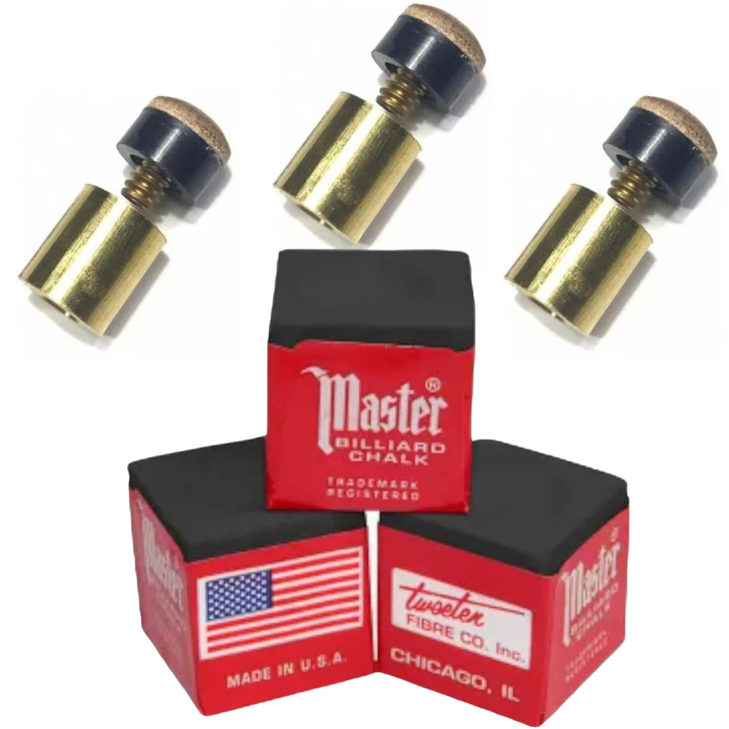 Kit 3 Virola de Rosca Ponteira Couro Rosca Metal Para Taco Sinuca ...