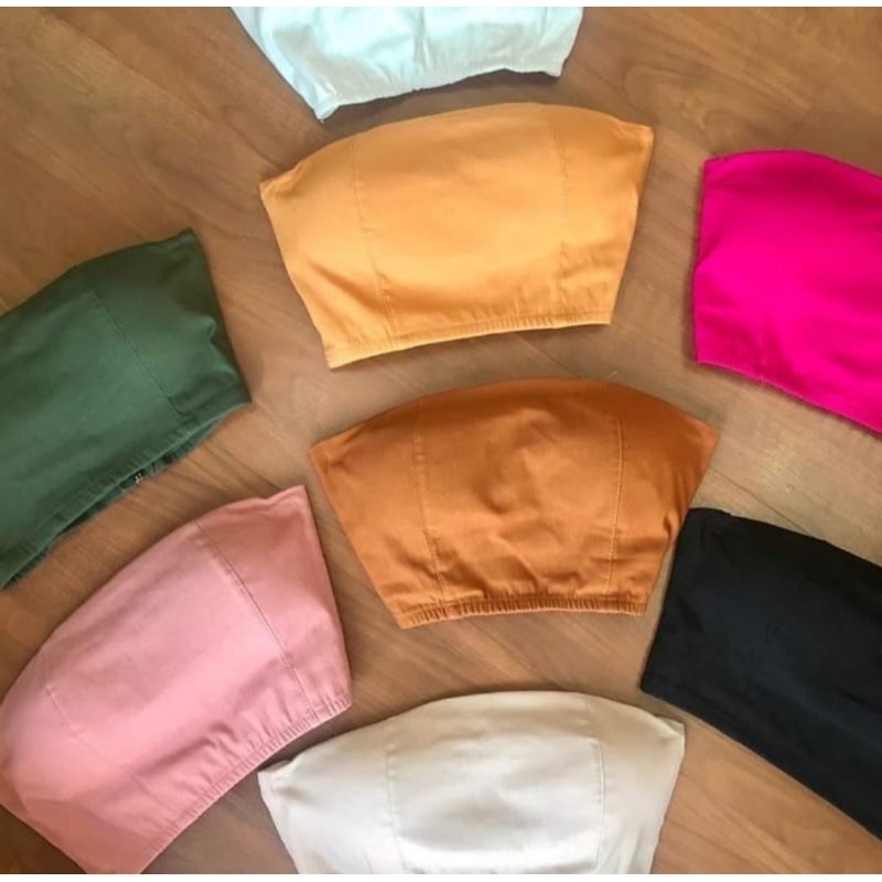 Cropped Top Faixa Tomara Que Caia com bojo e ciper . | Shopee Brasil