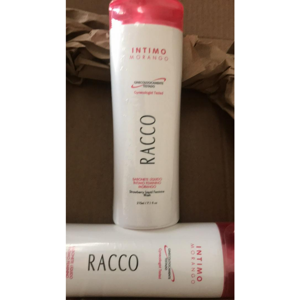 kit 2 sabonete líquido íntimo morango 210ml Racco | Shopee Brasil