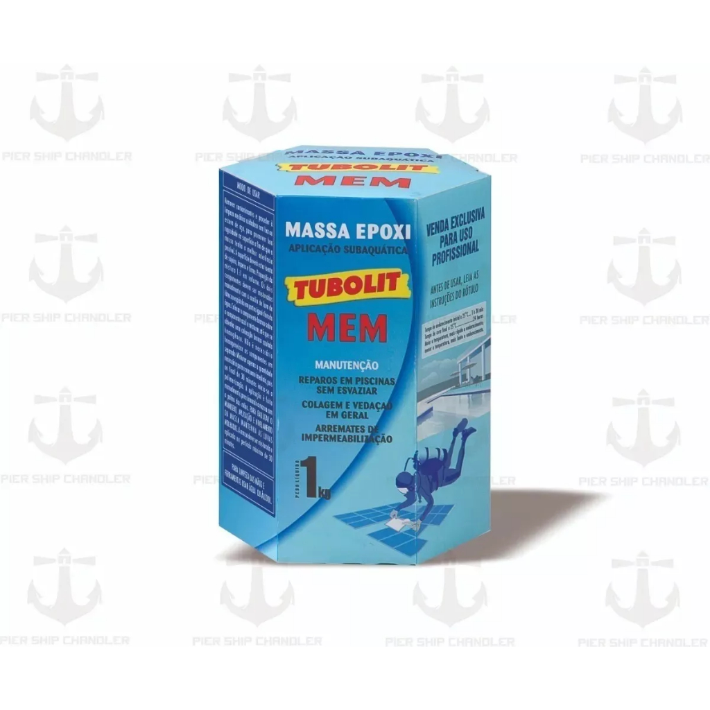 Massa Epoxi Subaquática Tubolit Mem - 1kg Cola Azulejo de Piscina ...