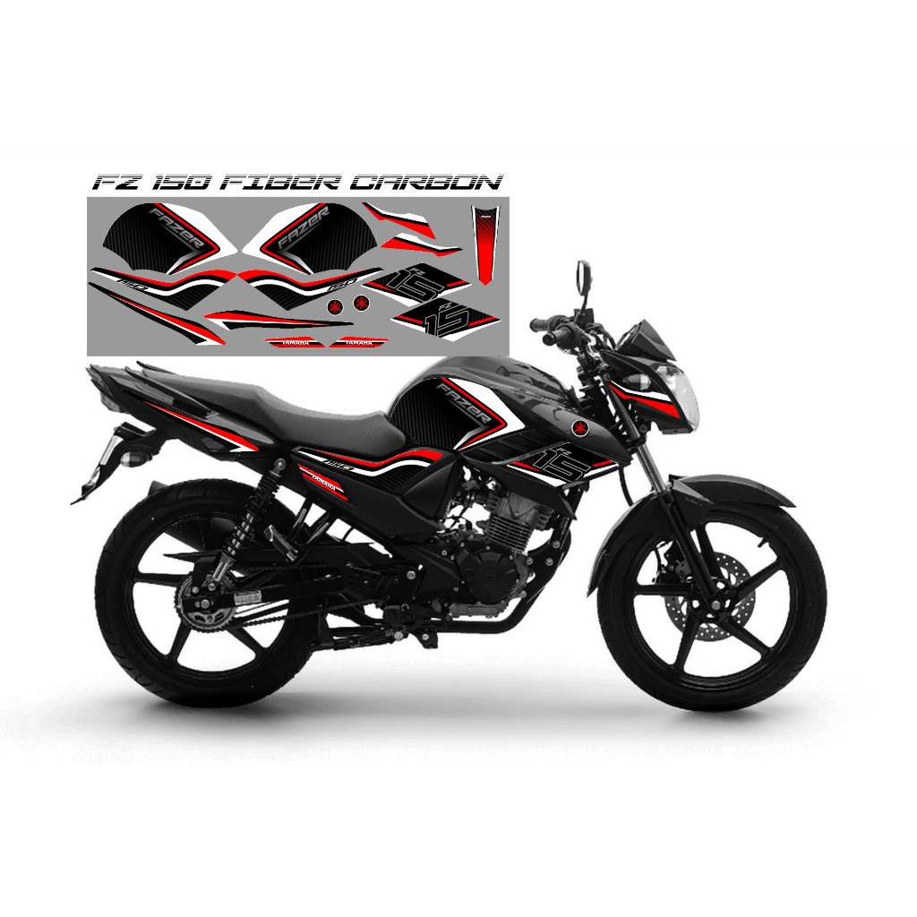 KIT FAIXAS ADESIVAS FAZER 150 VERSÃO FIBER CARBON | Shopee Brasil