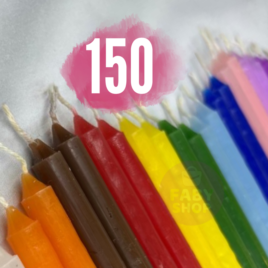 150 Velas Coloridas 16x1,2cm Velas Palitos | Shopee Brasil
