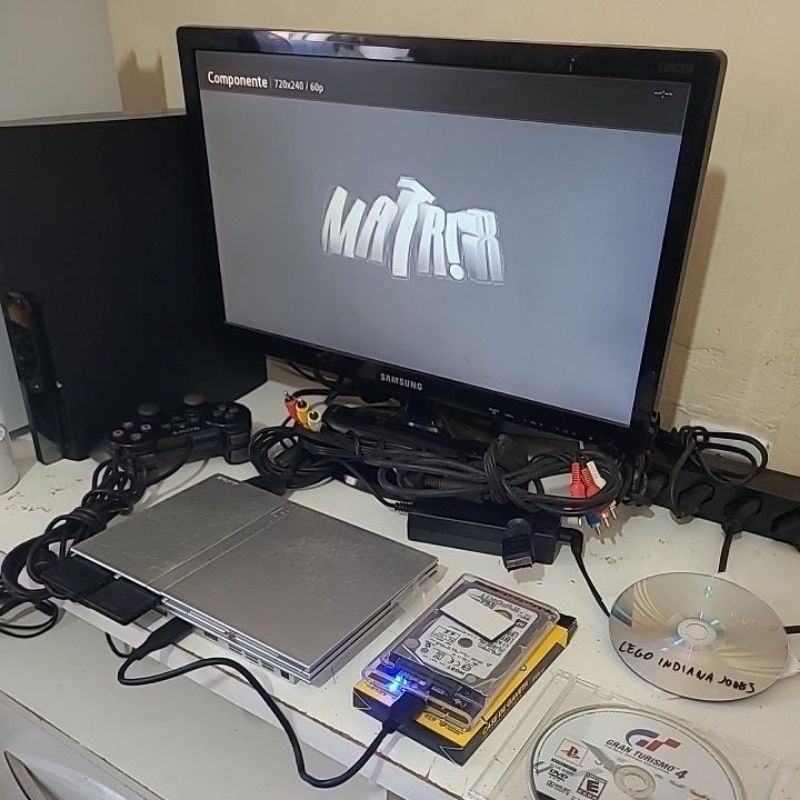 Console PS2 Slim Prata Desbloqueado Kit OPL + Lendo 100% | Shopee Brasil