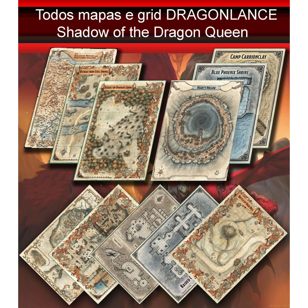 Todos os mapa de Batalha de Dragonlance: Shadow of the Dragon Queen ...