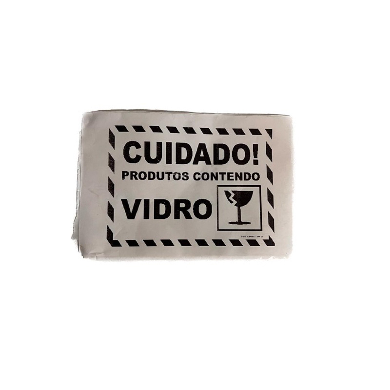 Etiqueta Adesiva Selo Cuidado produtos contendo vidro 10x15 Pacote 50 ...