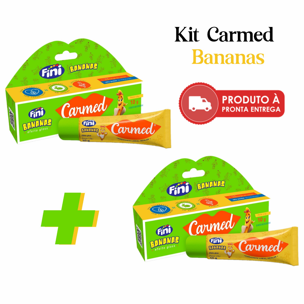 Kit c/2 Hidratantes Labiais Carmed Fini Sabor Bananas 10g cada CIMED ...