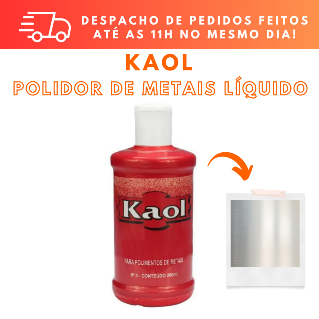 Kaol Líquido p/ Polir Metais 200ml | Shopee Brasil