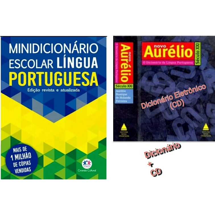Kit Livro Minidicionário escolar Língua Portuguesa (papel off-set ...