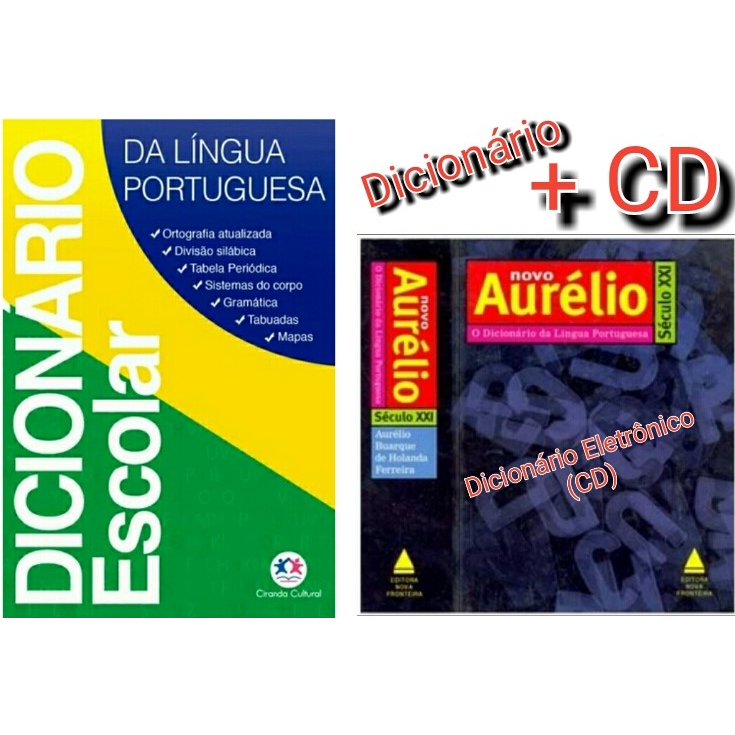 Kit Livro Dicionário escolar da Língua Portuguesa + Dicionário Novo ...
