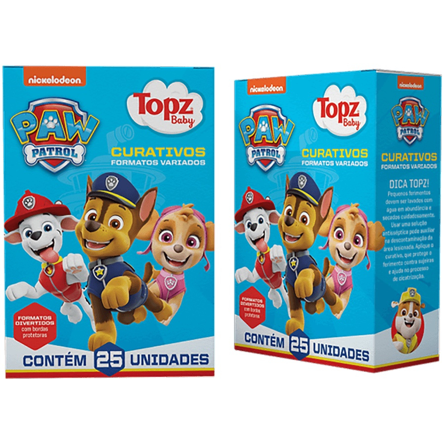 Curativo Topz 25un Patrulha Canina Chase | Shopee Brasil