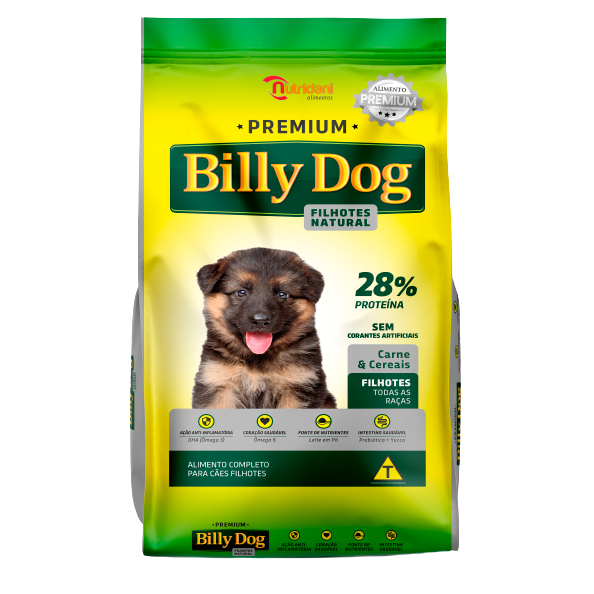 Kit com 2 Billy Dog Filhotes Natural 1kg | Shopee Brasil
