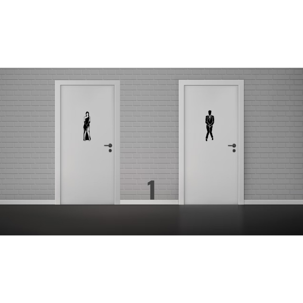 Adesivo para Banheiro Feminino, Masculino e Todes | Shopee Brasil