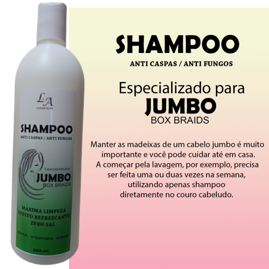 Shampoo Especializado Jumbo Box Braids -Anti Caspas /Anti fungos 300ml ...