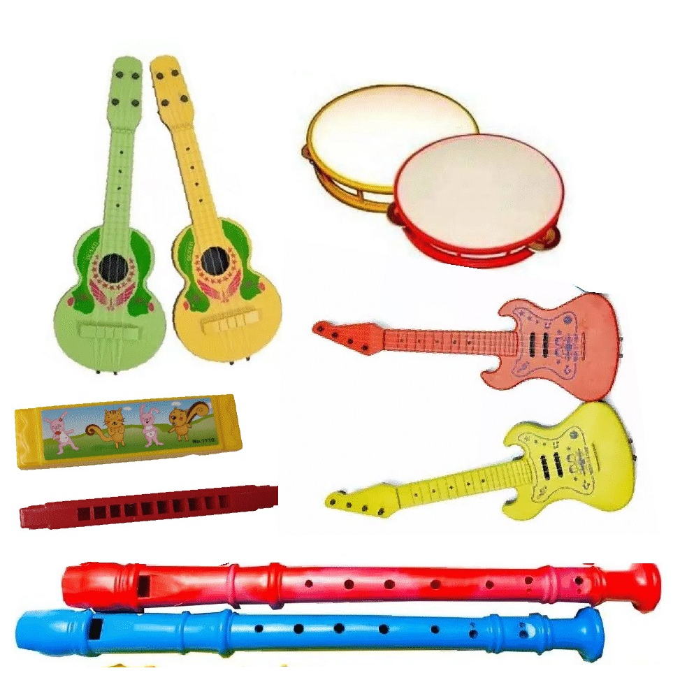 Kit 10 Instrumentos Viola Guitarra Gaita Pandeiro Flauta | Shopee Brasil