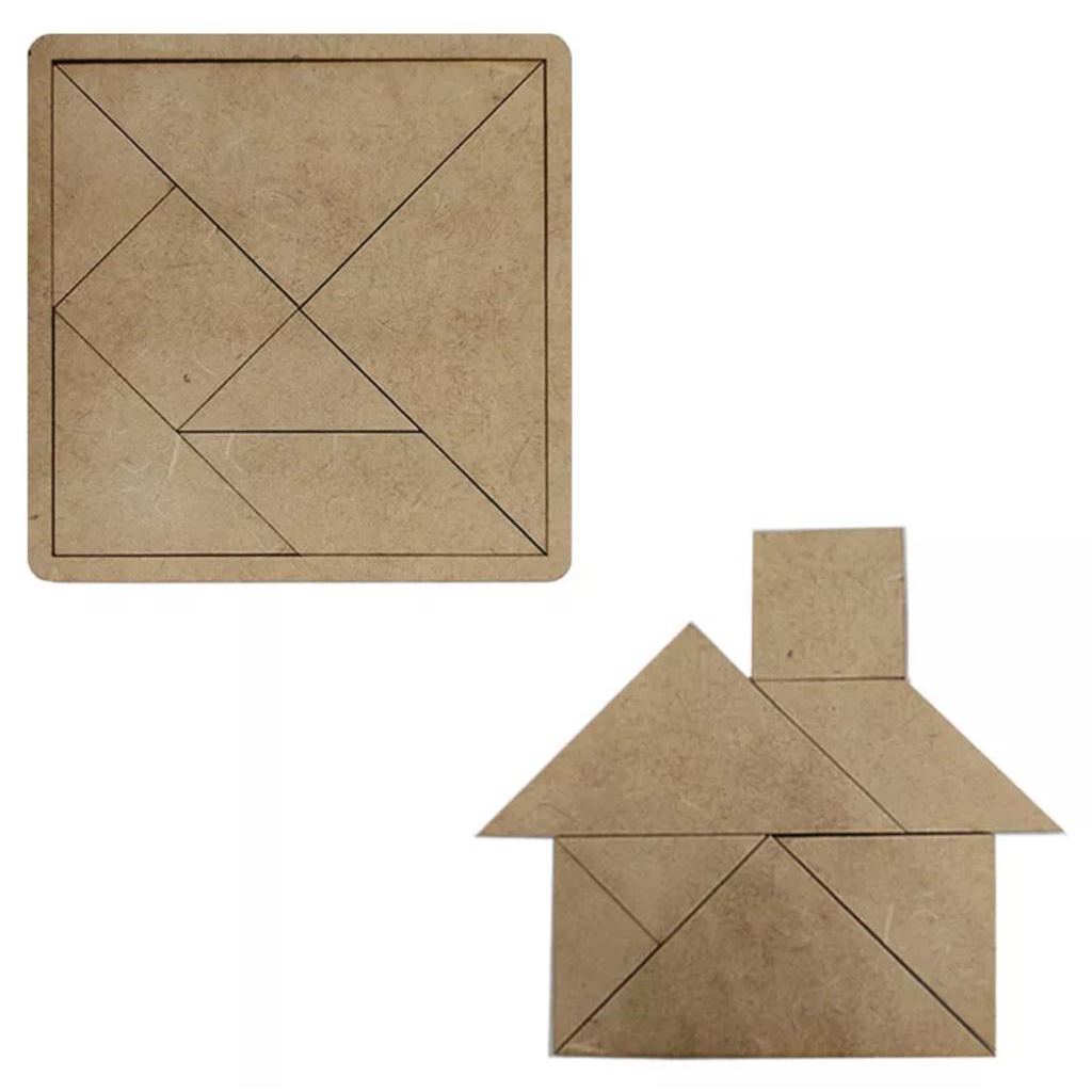 kit de 5 peças tangram em mdf de 3mm | Shopee Brasil
