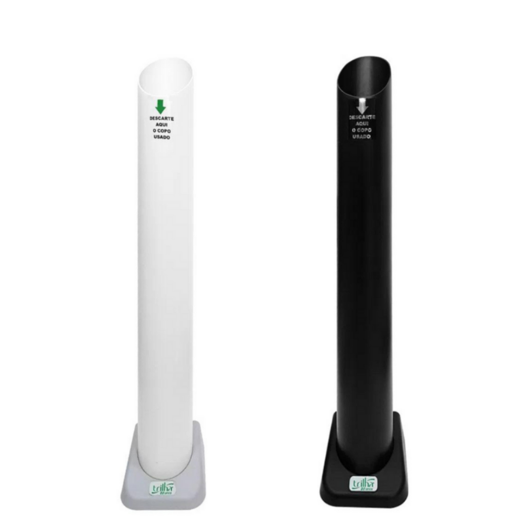 Coletor Lixeira De Copo Descartável PVC Dispenser Água 200ml Branco Ou ...