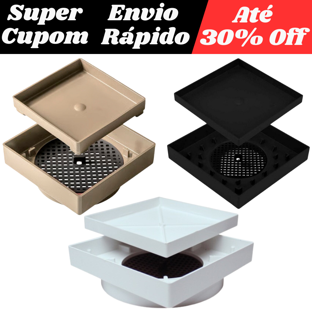 Oferta Ralo Oculto 10x10 Seca Piso Porcelanato | Shopee Brasil