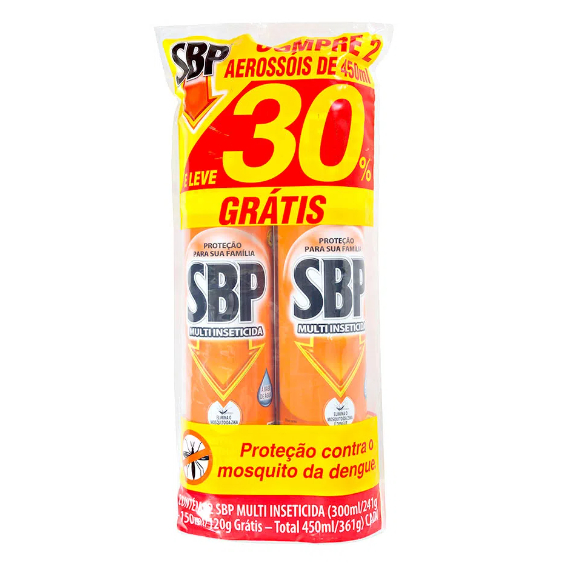 Multi-Inseticida Aerossol SBP Pack com 2 Unidades 450ml Cada | Shopee ...