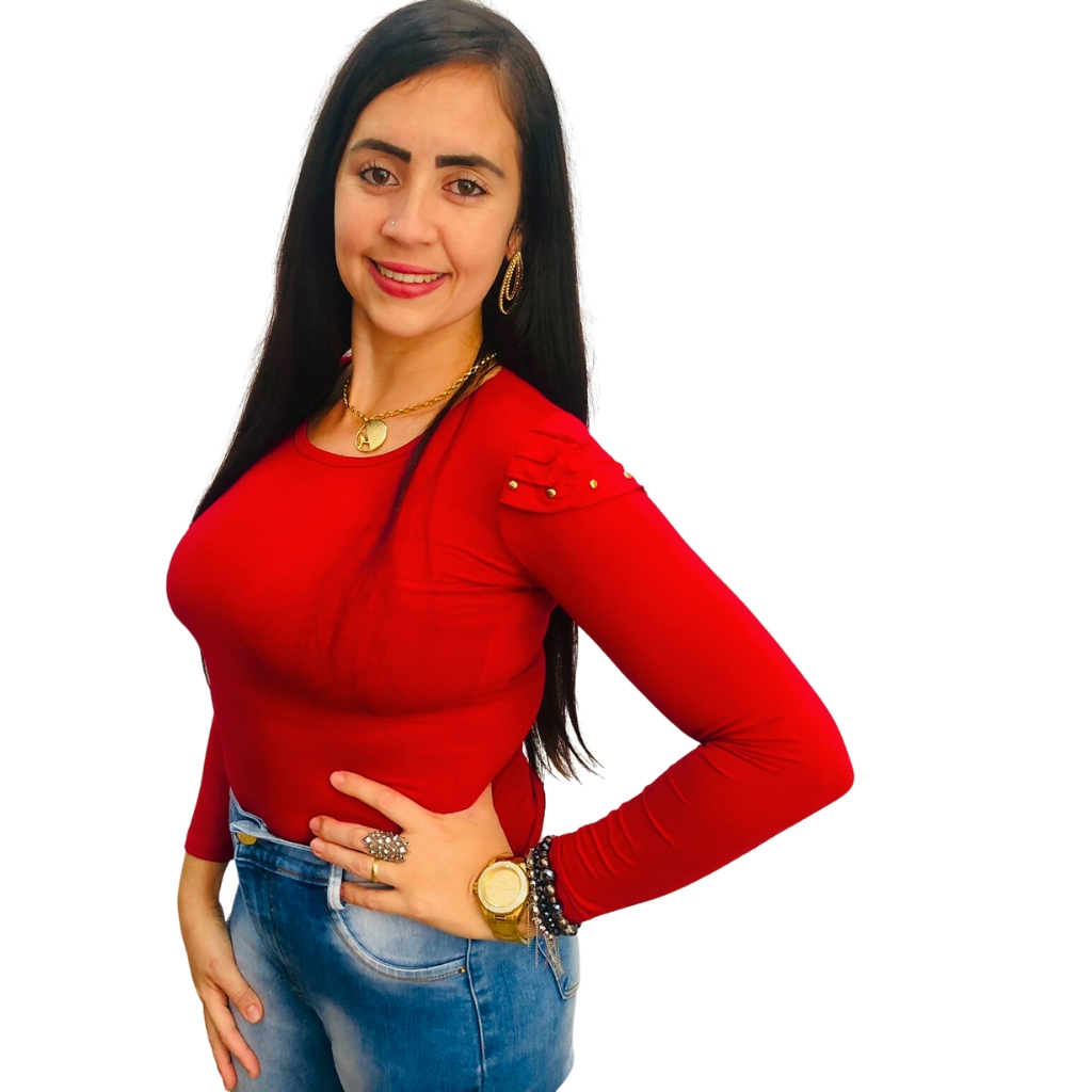 Blusa Manga Longa Evangélica Social Feminina Com Taxinha Nos ombros ...