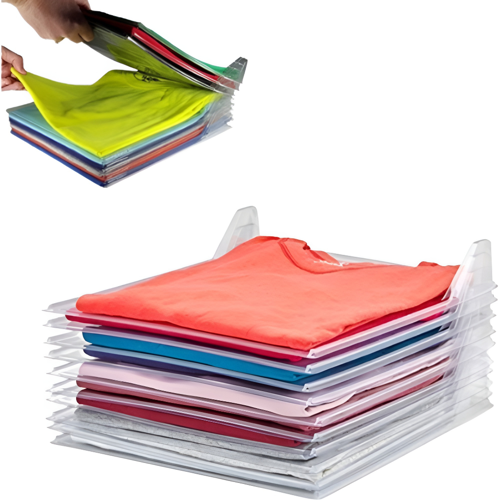 Kit Organizador De Guarda Roupa E Camisetas em plástico com 10 Unidades ...