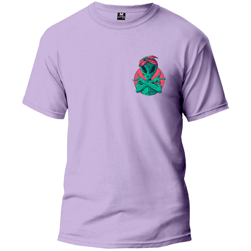 Camisa Alien Gangsta Classic Básica 100% Algodão Manga Curta Gola ...