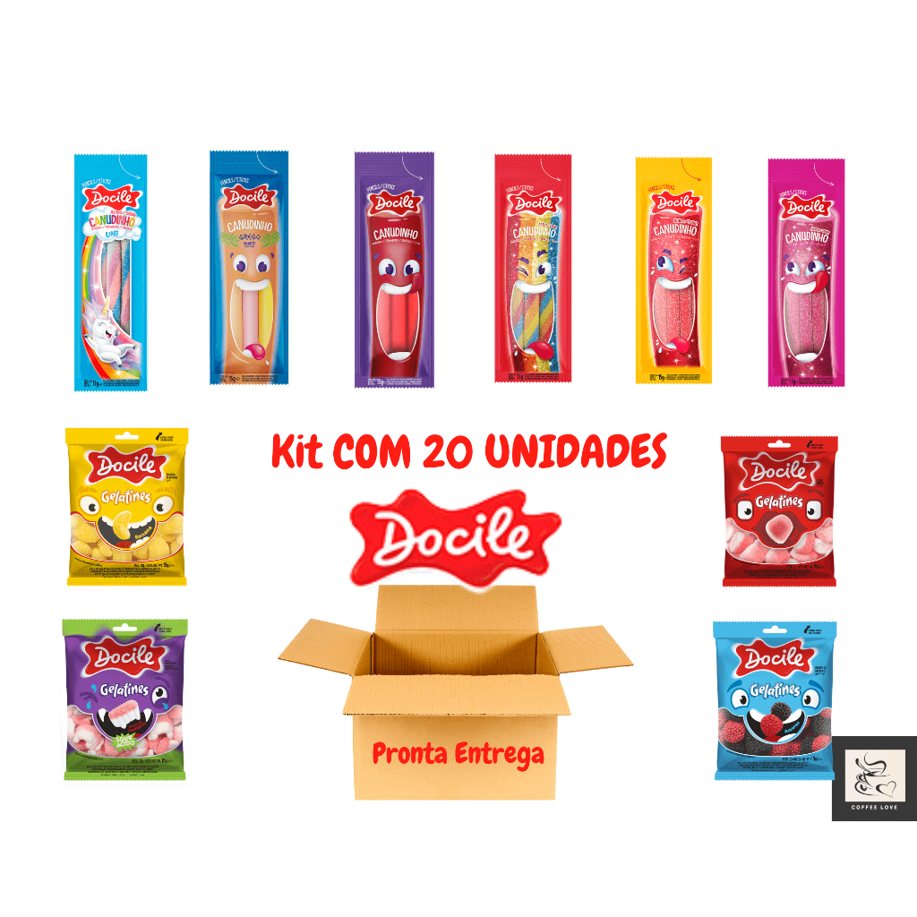 Kit Com 20 Pacotes Bala Docile 15g Sabores Variados | Shopee Brasil