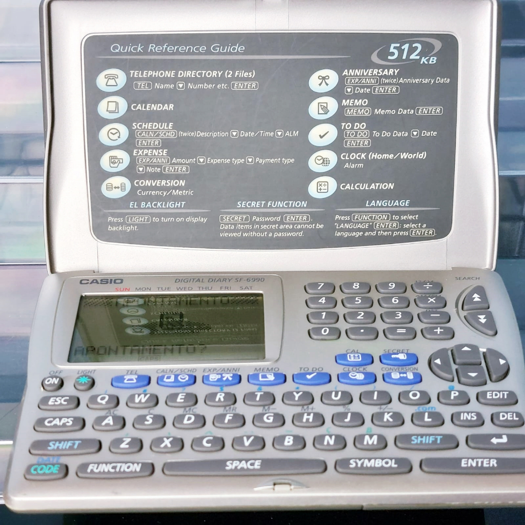 Agenda Eletrônica Casio SF-6990 Digital Diary Data Bank | Shopee Brasil