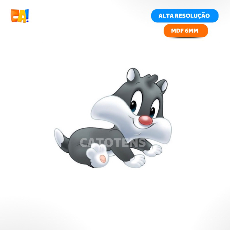 Display de chão MDF Frajola realista Baby Looney Tunes 3D alta ...